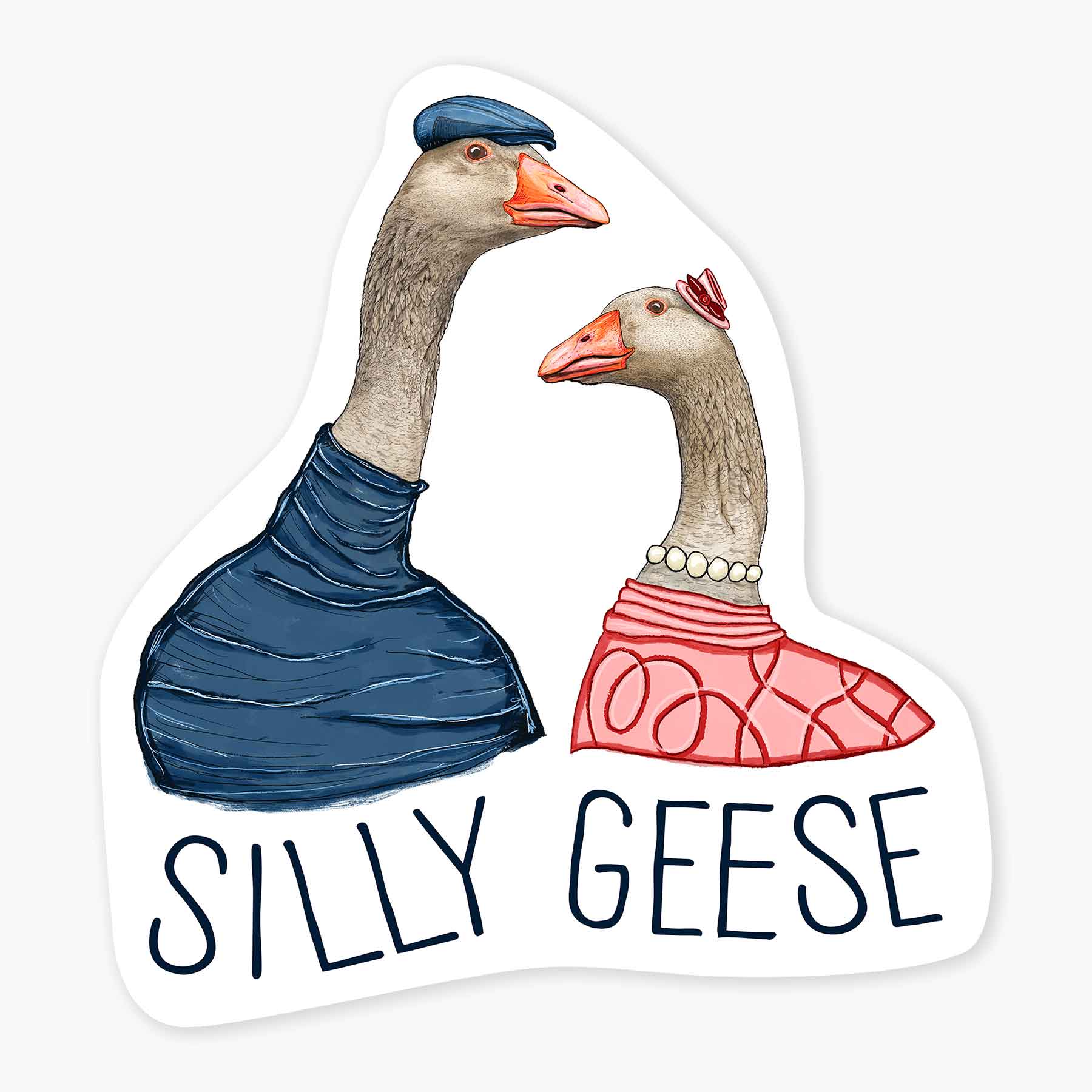 Silly Geese - 3" High-Quality Art Sticker – Nice Enough Stickers